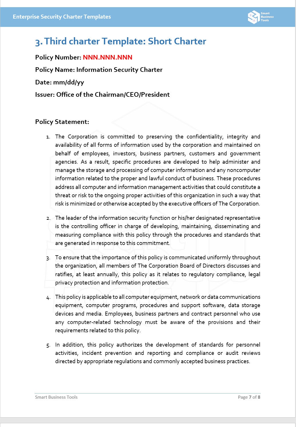 Enterprise Security Charter Templates - Etsy