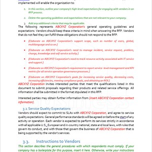 IT Service Desk Request for Proposel Template - Etsy