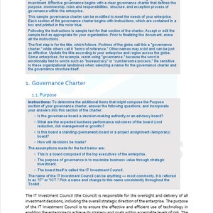 IT Governance Charter Template - Etsy