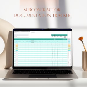 Construction Subcontractor Documentation Tracker Worksheet - Etsy