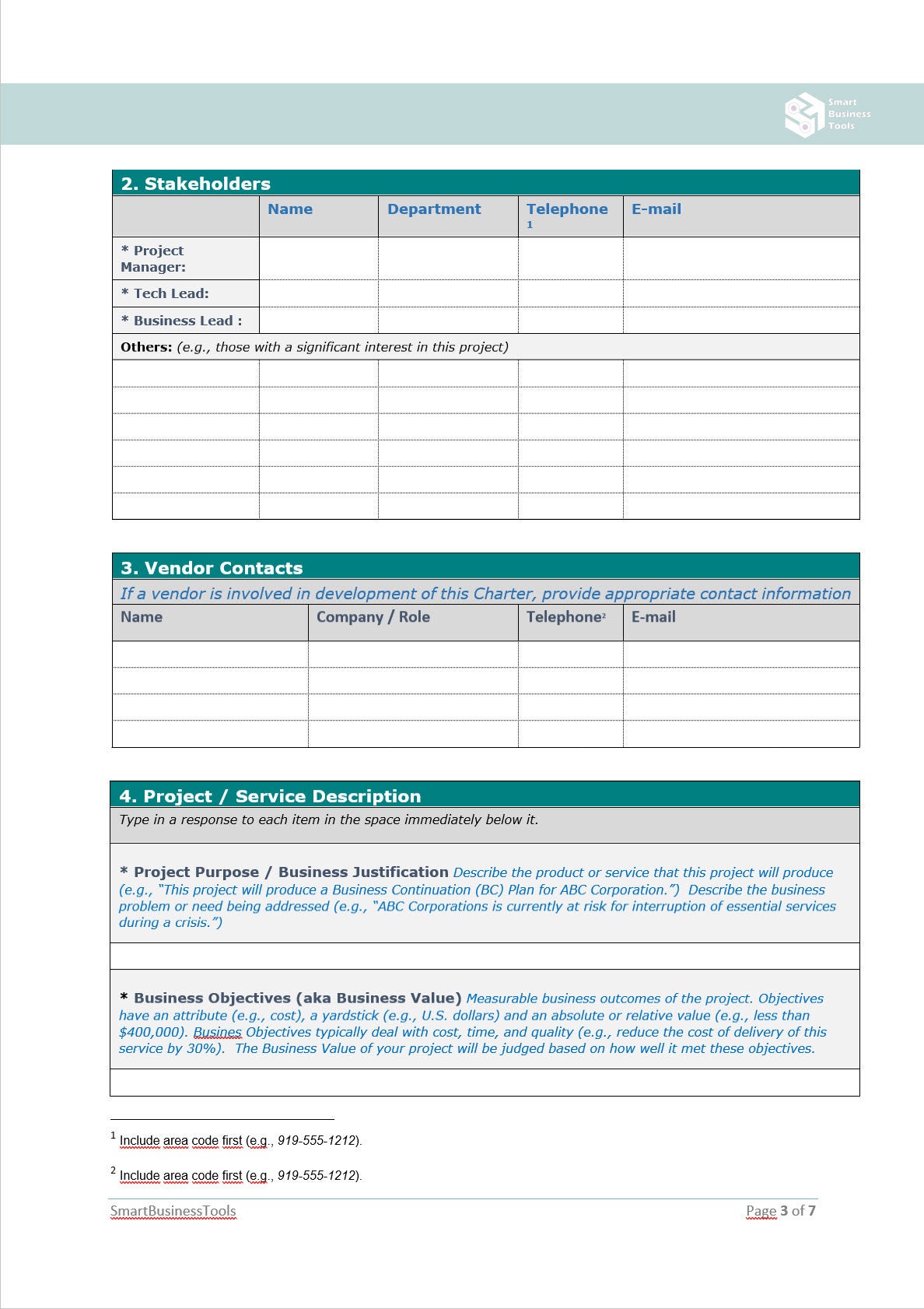 Project Charter Form Template - Etsy