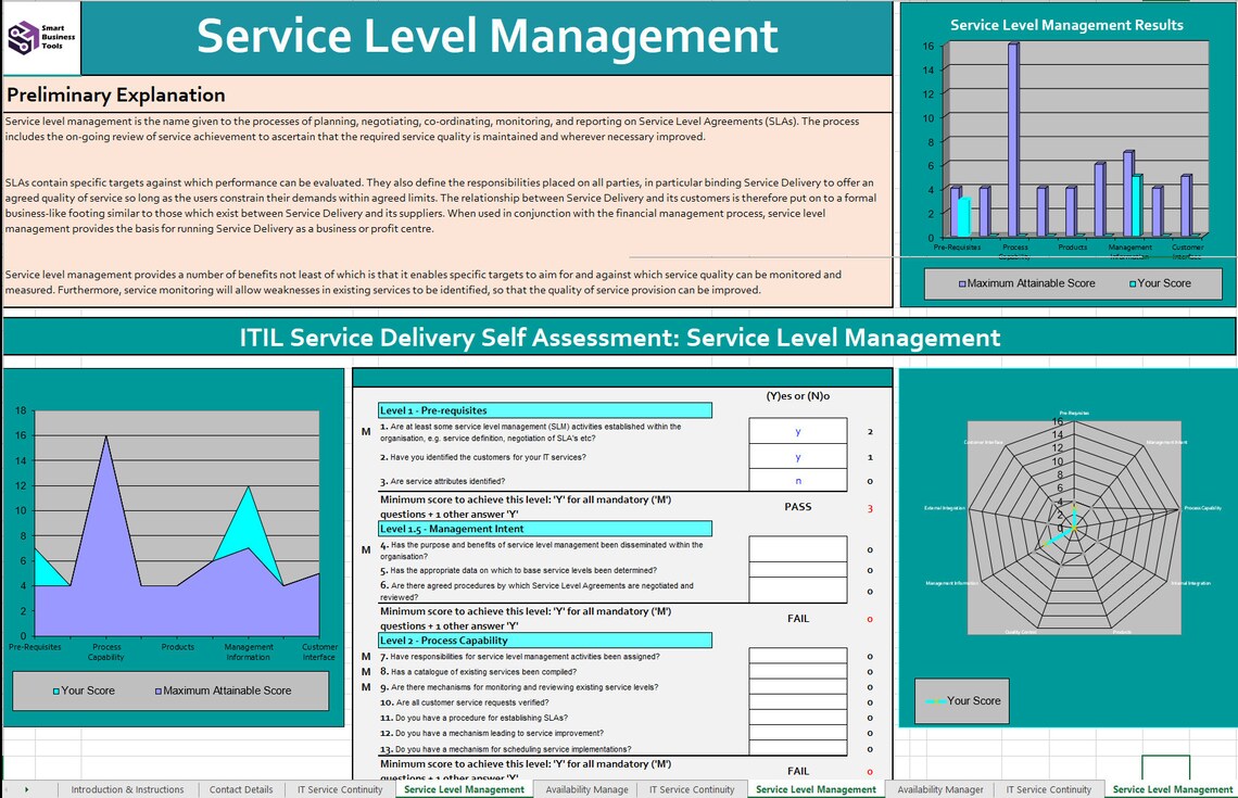 ITSM Self Assessment Tool: Service Delivery Template (XLSX) - Etsy