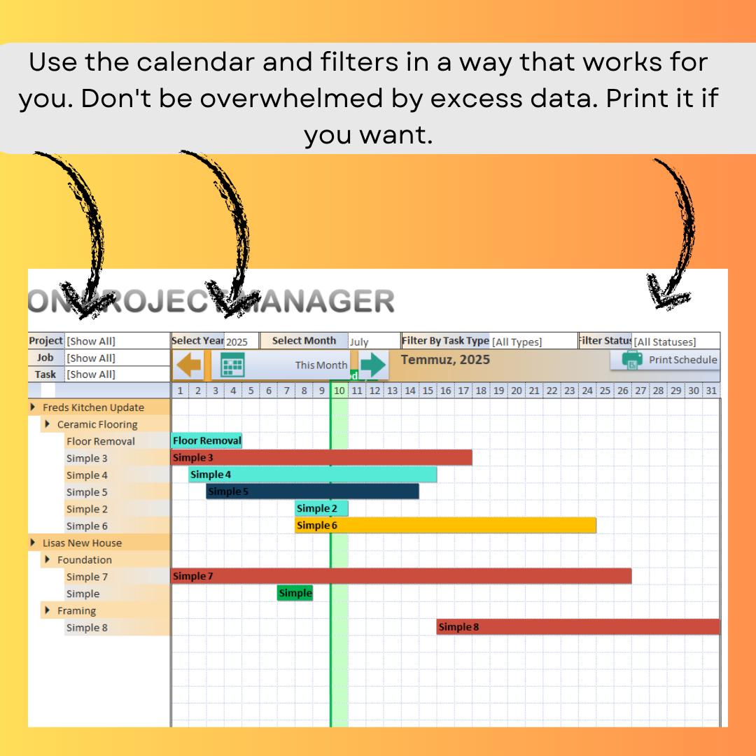 Construction Project Tracker | Excel Project Management Template ...
