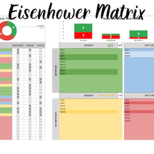 Eisenhower Matrix Template | Excel & Google Sheets Task Priority Matrix ...