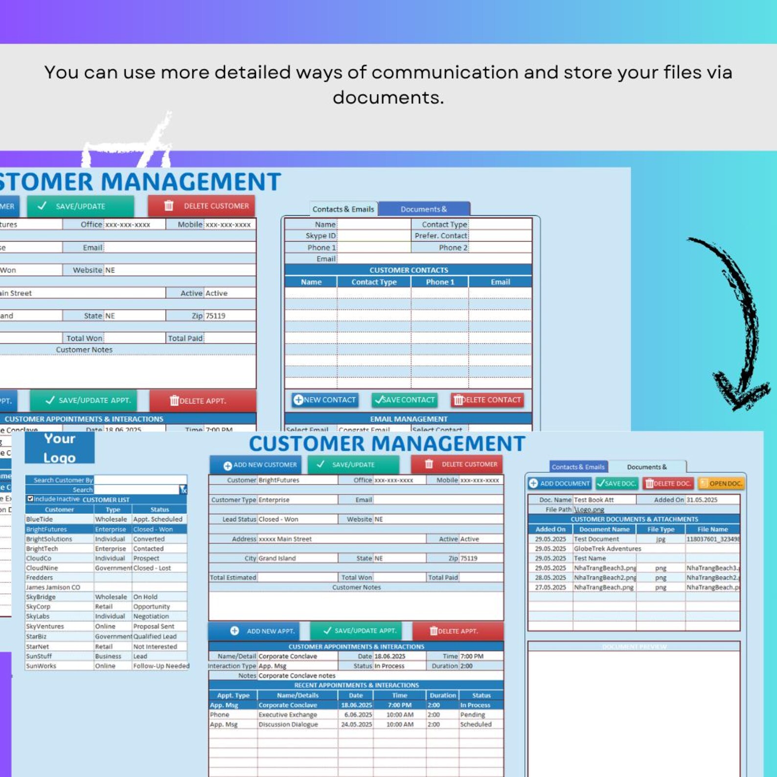 Ultimate Customer Manager | Dynamic Excel Dashboard for Communication ...