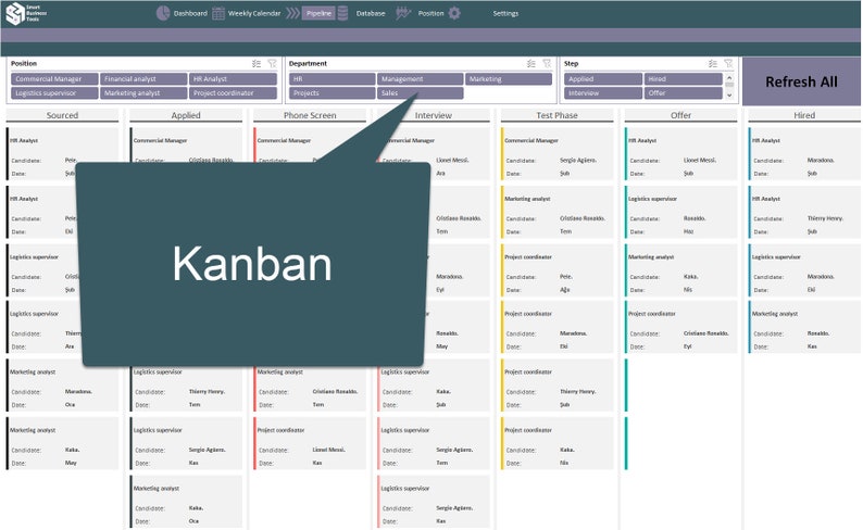 Recruitment Tracker Template Excel Version | HR Template | Recruitment ...