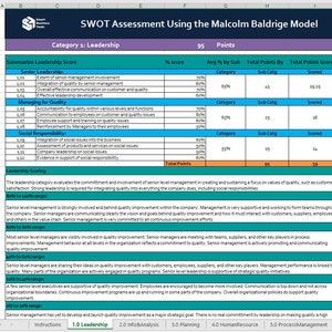 SWOT Assessment Using the Malcolm Baldrige Model - Etsy