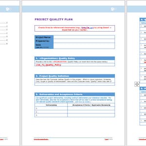 Project Quality Plan Template - Etsy
