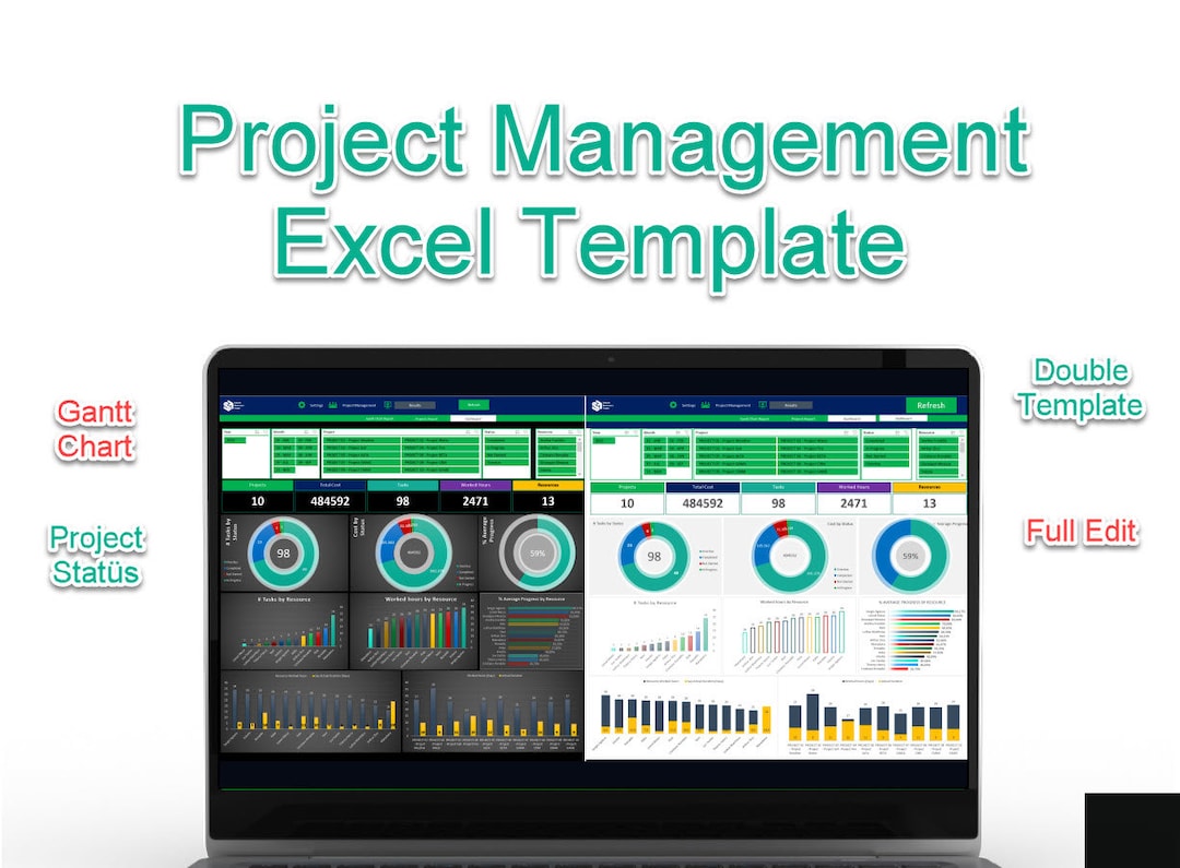 Project Management Excel Template, Gantt Chart, Project Manegement ...