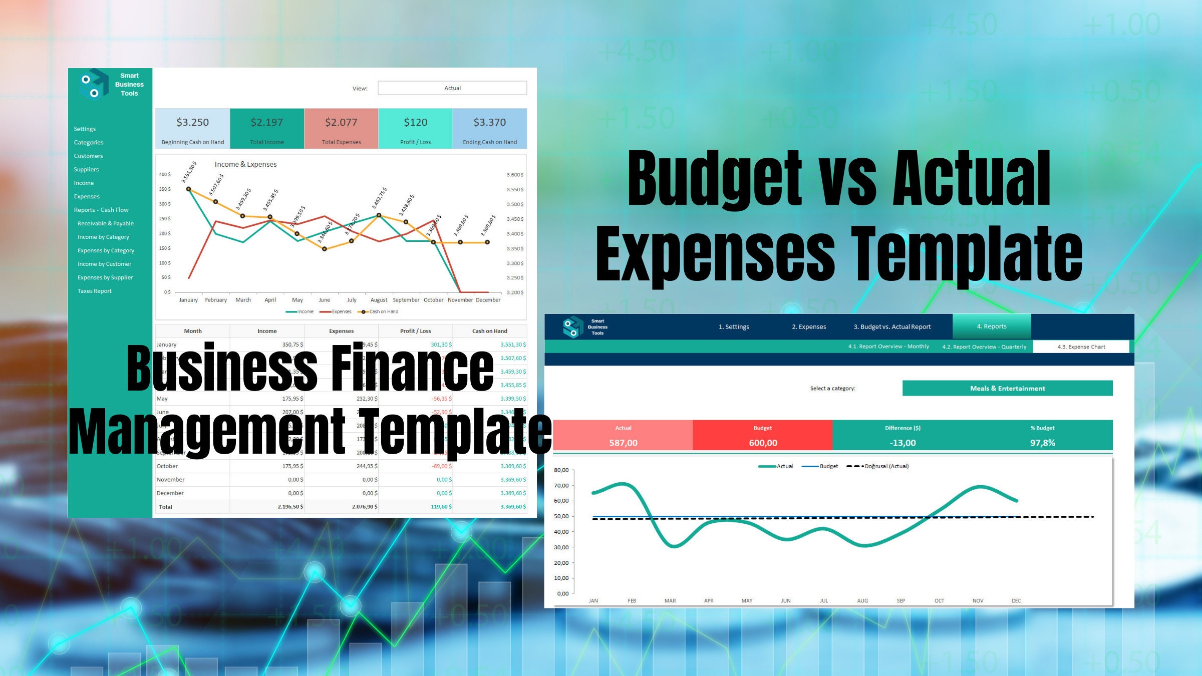 Financial Templates Dashboard Bundle, Business Finance Management ...
