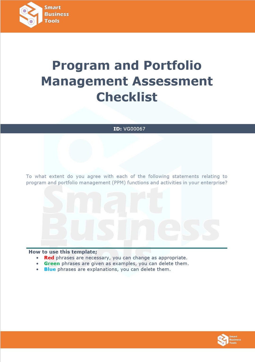 Program and Portfolio Management Assessment Checklist - Etsy