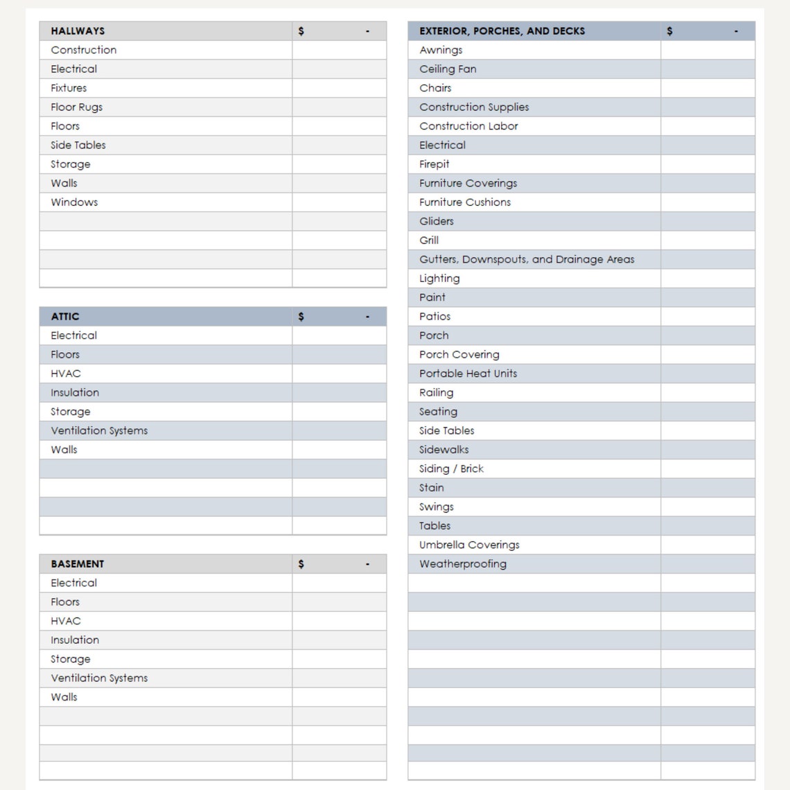 Sample Construction Budget Worksheet Template, Construction Budget ...