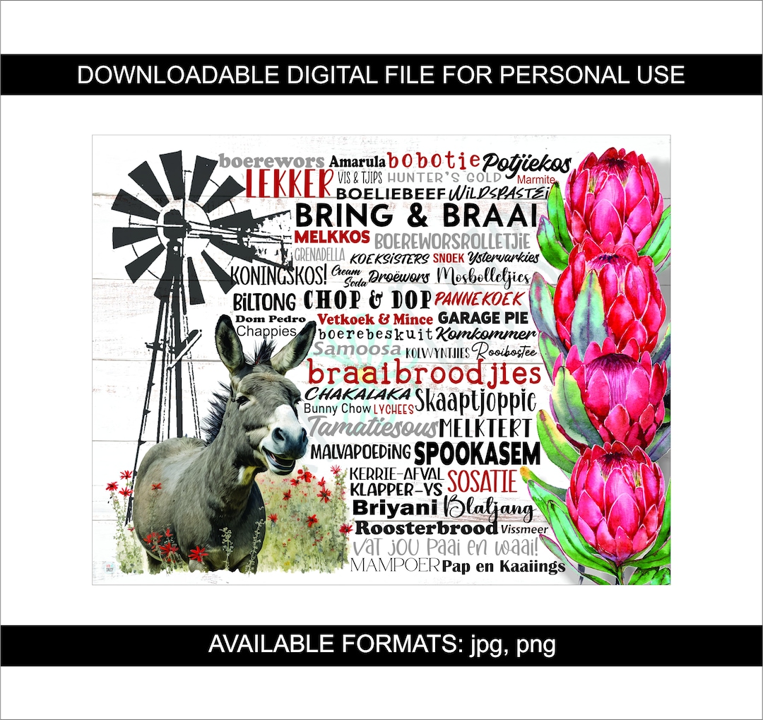 South African Food Favorites Place Mat Digital File - Etsy