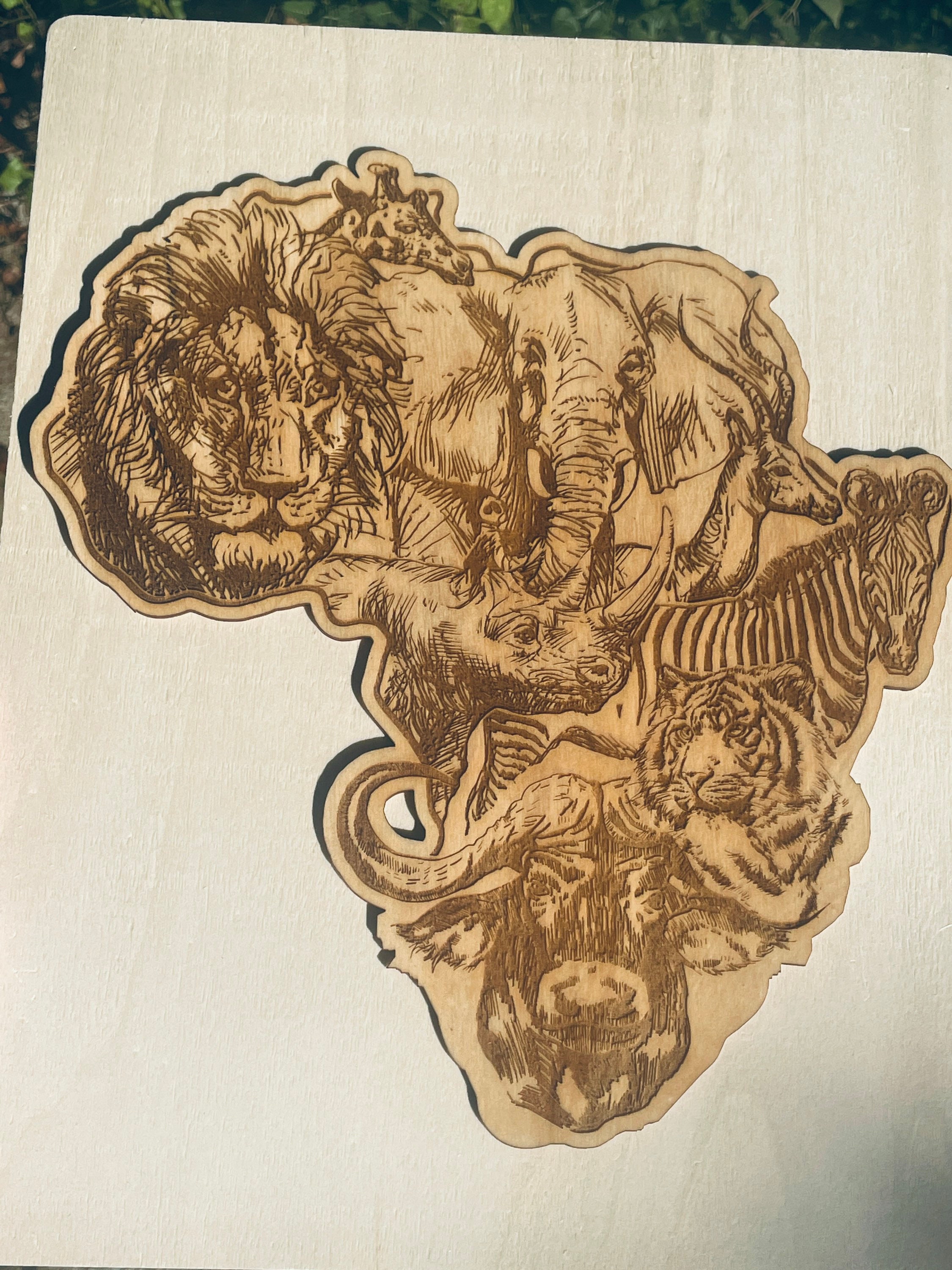 Africa Map With Wild Safari Animals - Etsy