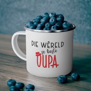 Die Wereld Se Beste Oupa Enamel Camping Mug - Etsy