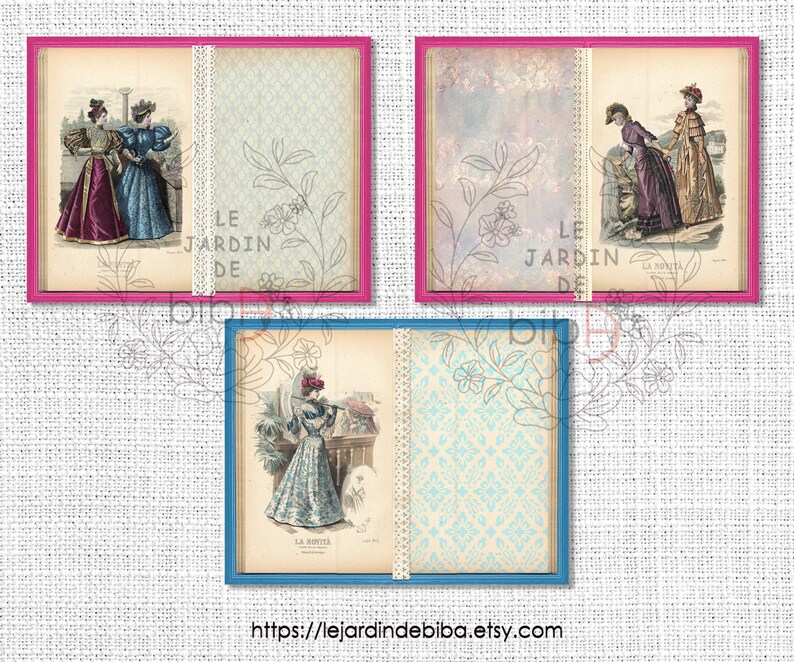 Junk Journal Pages, Collage Sheets, Old Fashion Magazines, 1800s ...