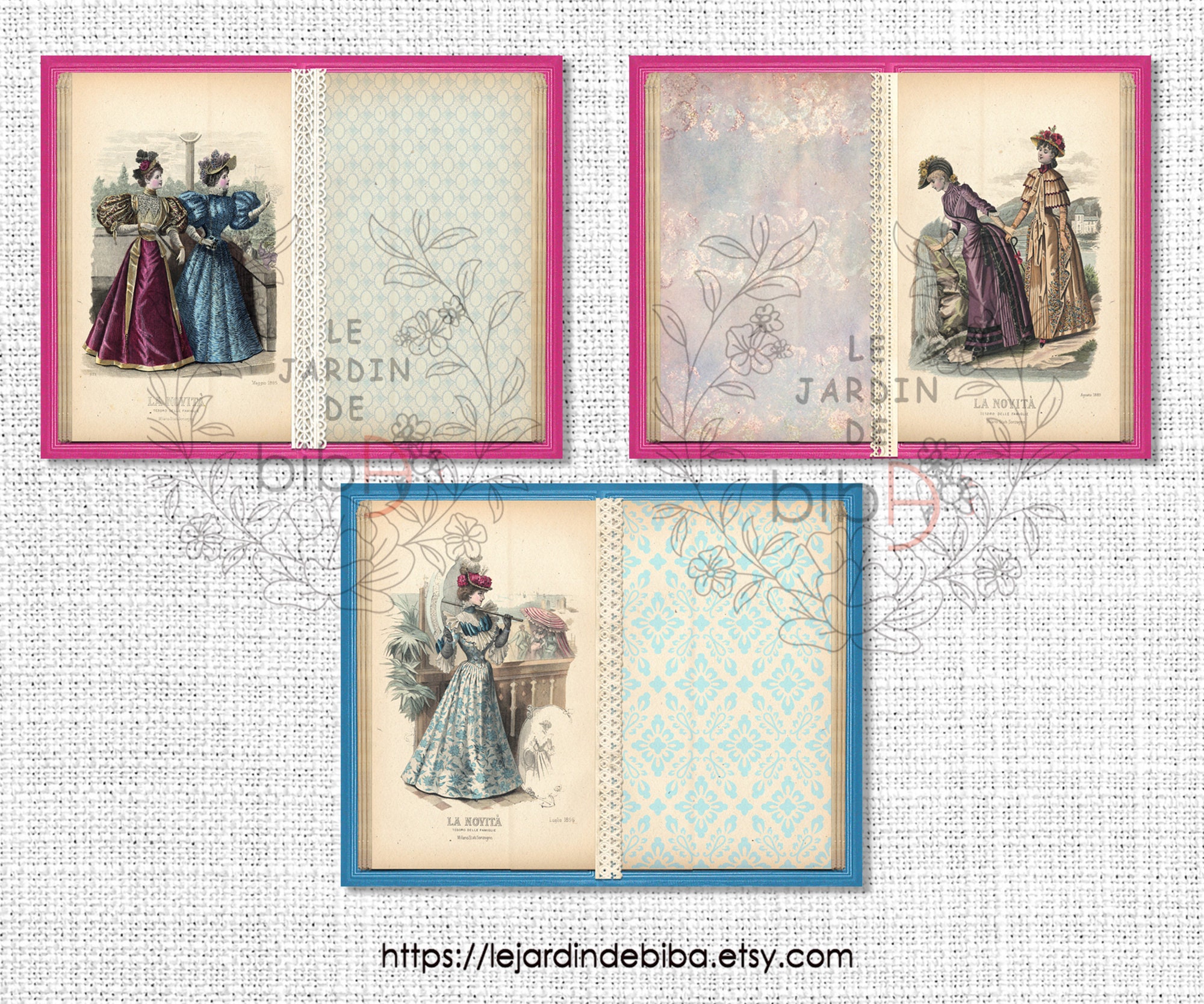 Junk Journal Pages, Collage Sheets, Old Fashion Magazines, 1800s ...