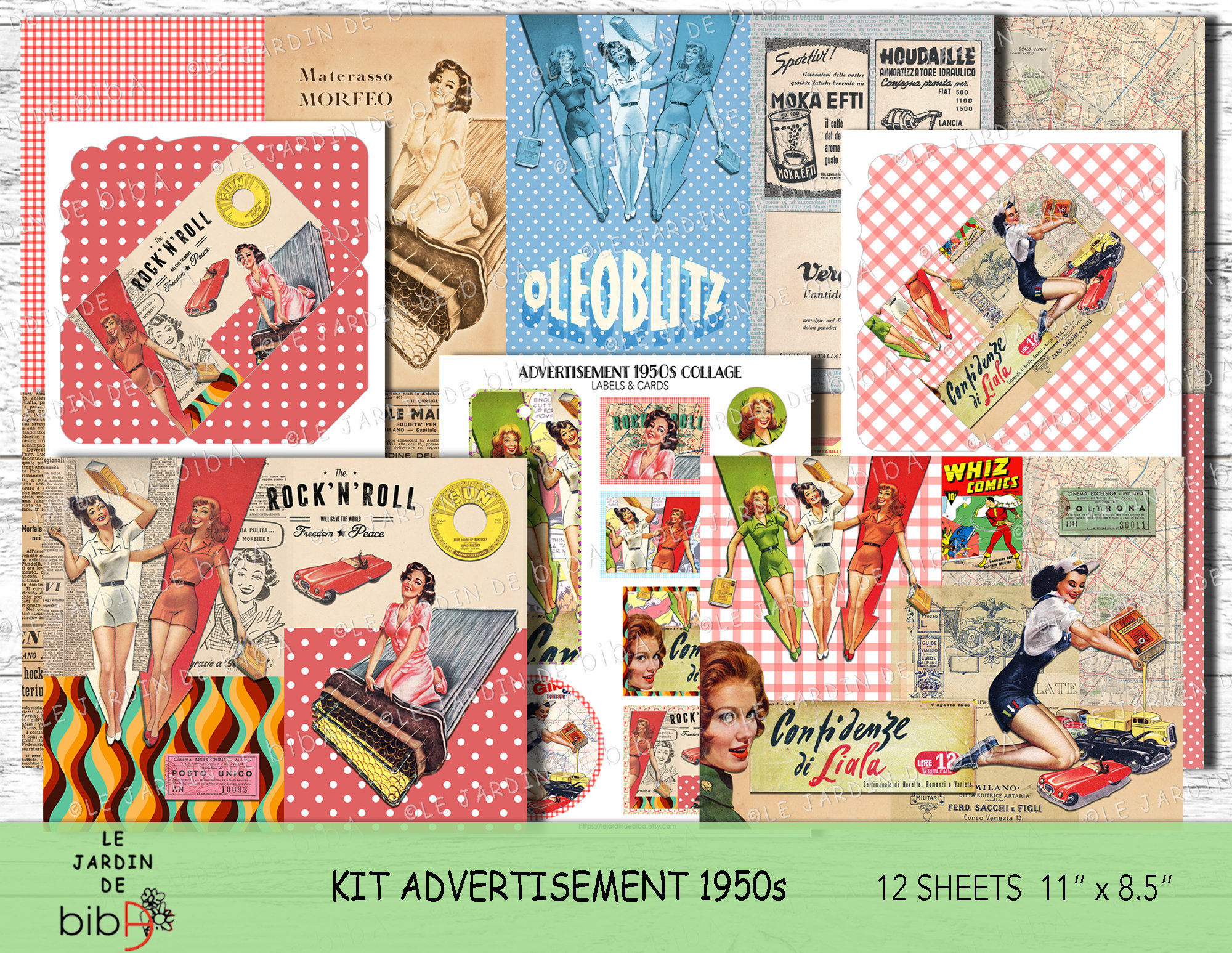 Kit Advertisement 1950s, Digital Collage, Junk Journal Pages, Envelopes ...