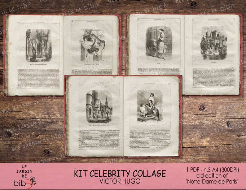 Victorhugo Collage, Kit Celebrity Collage, Notre Dame, Envelope, Labels ...