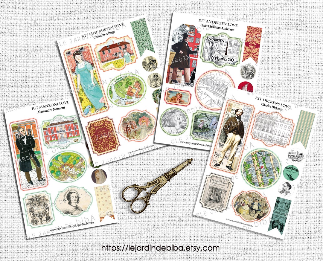 Celebrity Labels, Manzoni, Dickens, Austen, Andersen, Celebrity Tags ...