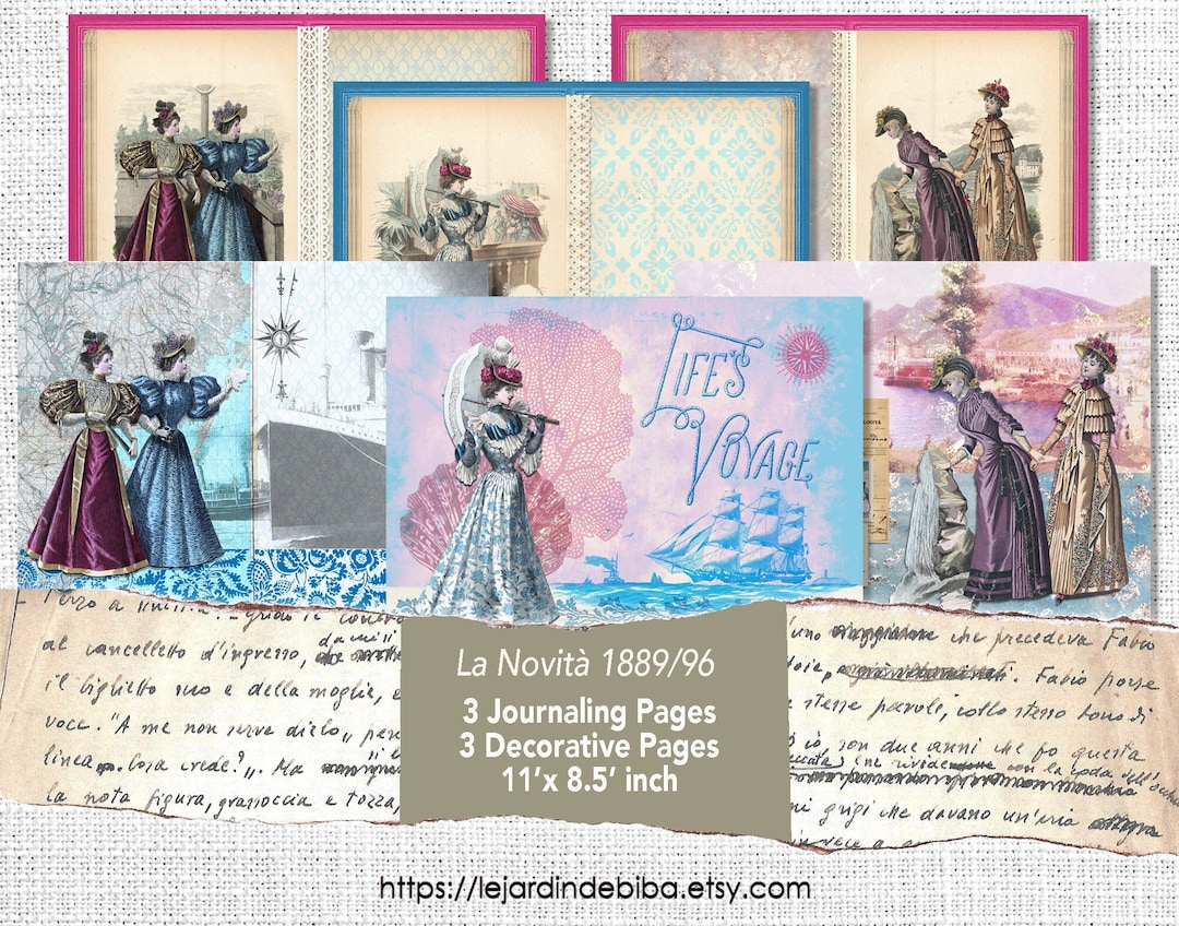 Junk Journal Pages, Collage Sheets, Old Fashion Magazines, 1800s ...