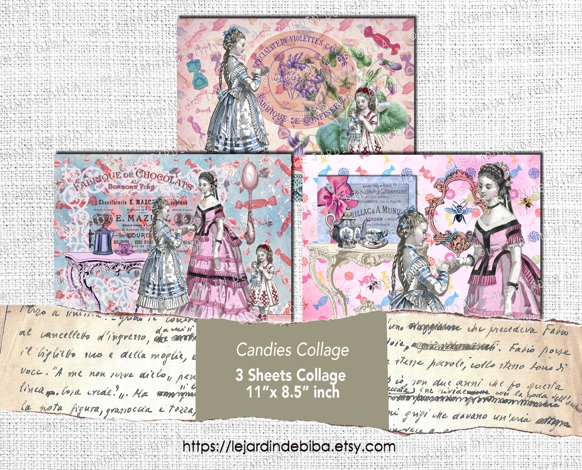 Candies Collage, Candy Labels, Candy Envelope,junk Journal, Collage ...