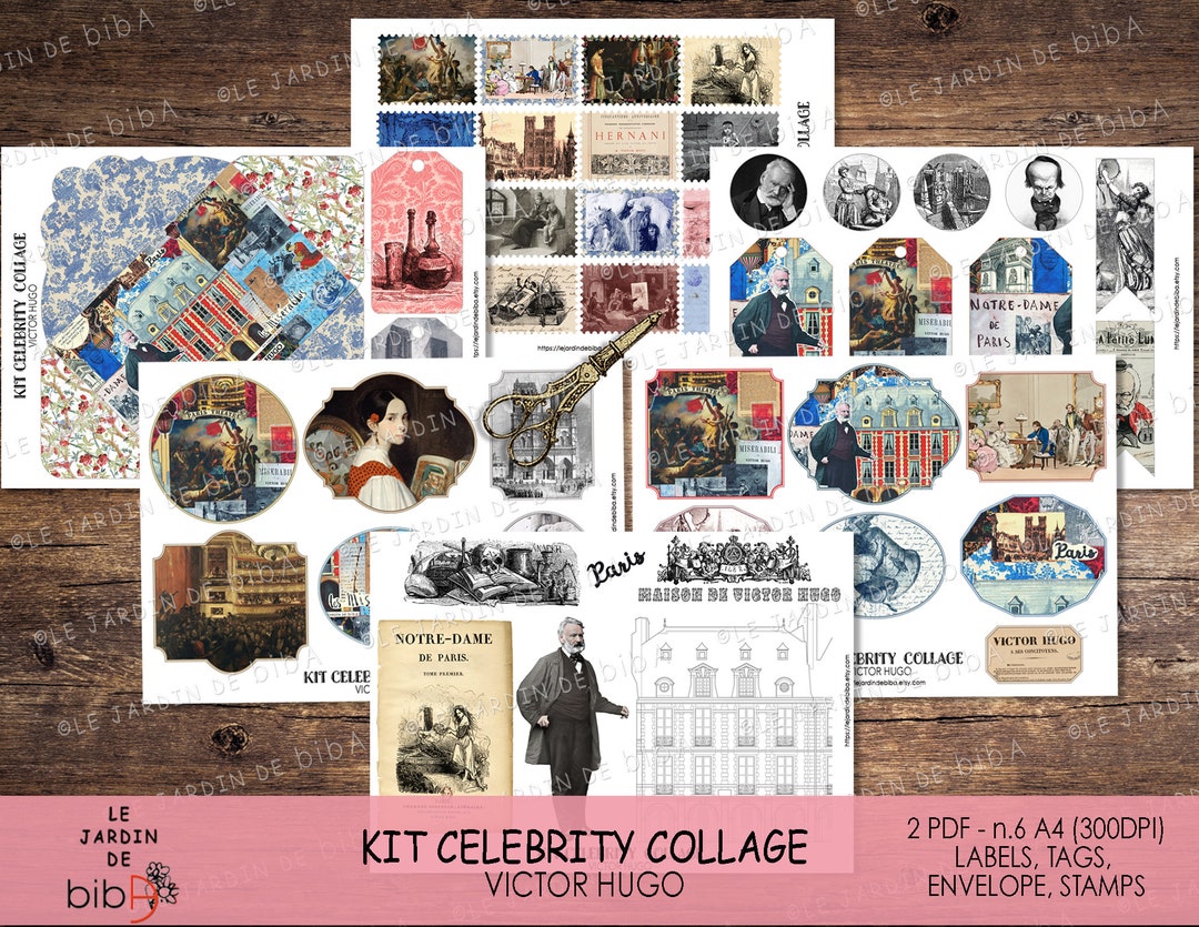 Victorhugo Collage, Kit Celebrity Collage, Notre Dame, Envelope, Labels ...