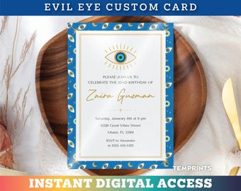 Evil Eye Modern Party Invitation - Etsy