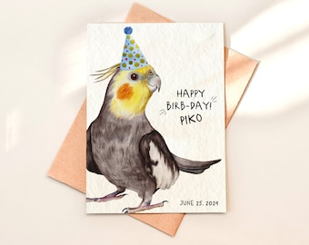 PRINTABLE Cockatiel Birthday Card Cockatoo Parrot Happy - Etsy