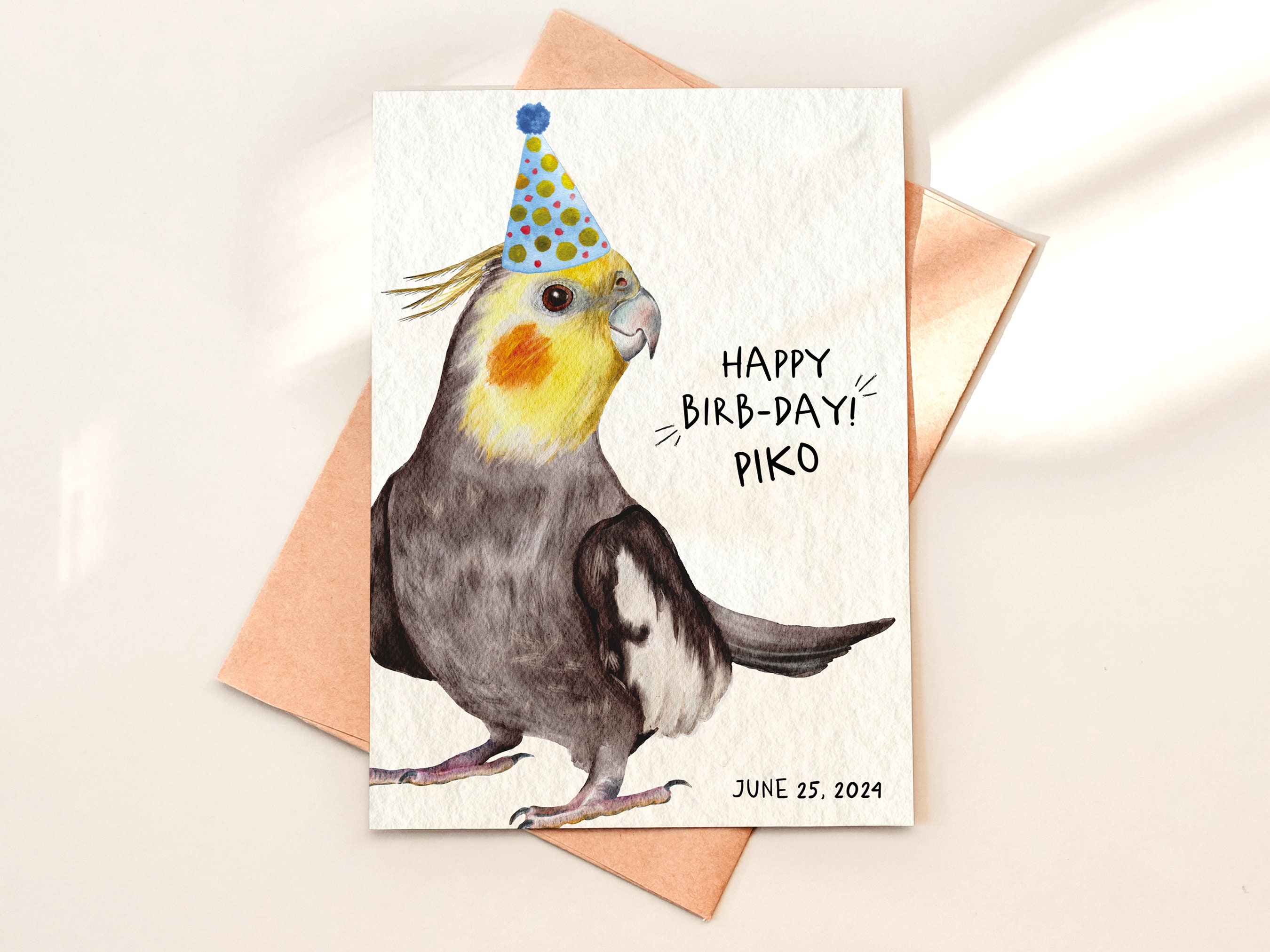Cockatiel Happy Birb-day Card | Instant & Customizable Digital Template ...