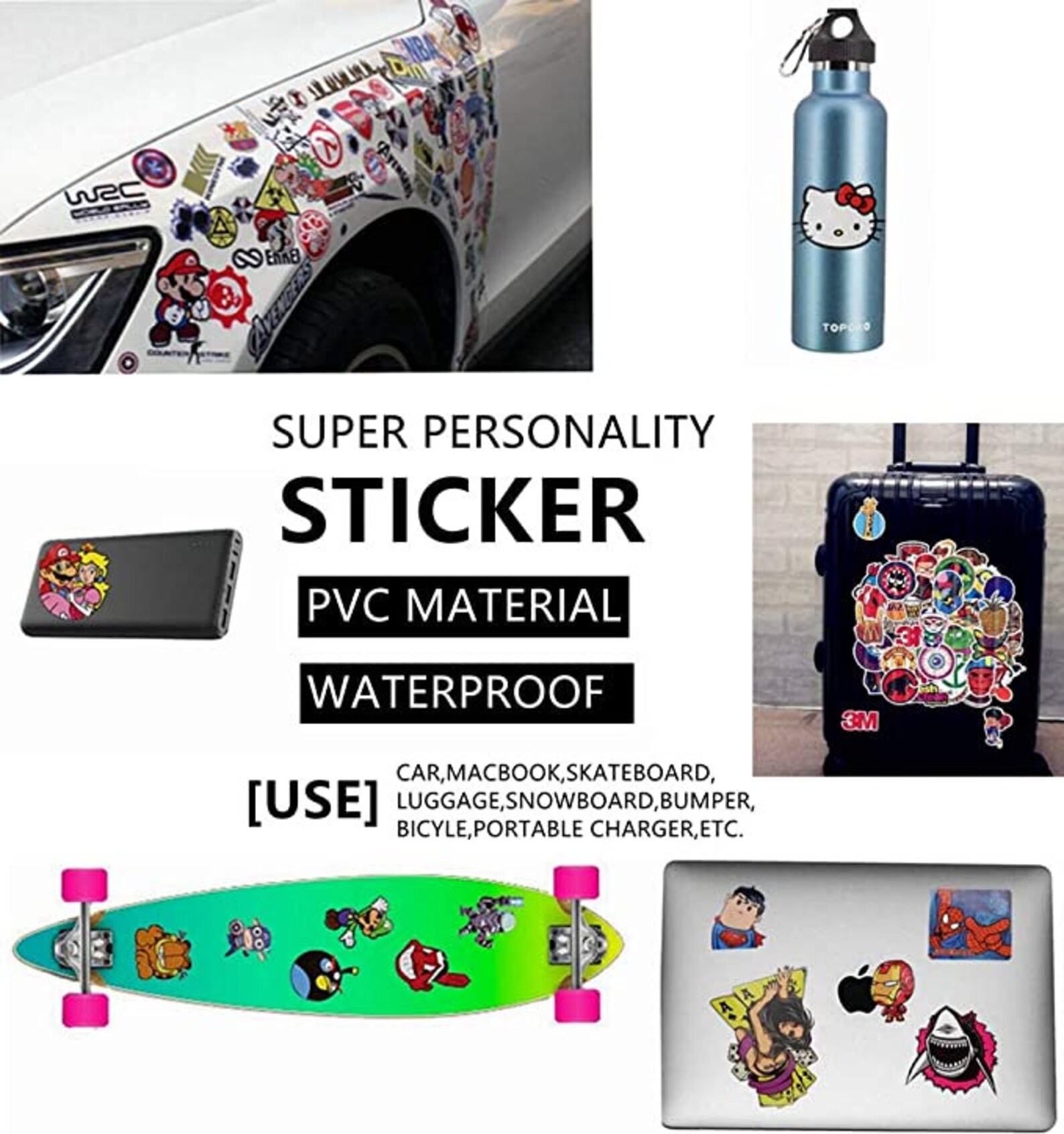 50 PCS Purple stickers for laptop water bottle skateboard easy | Etsy