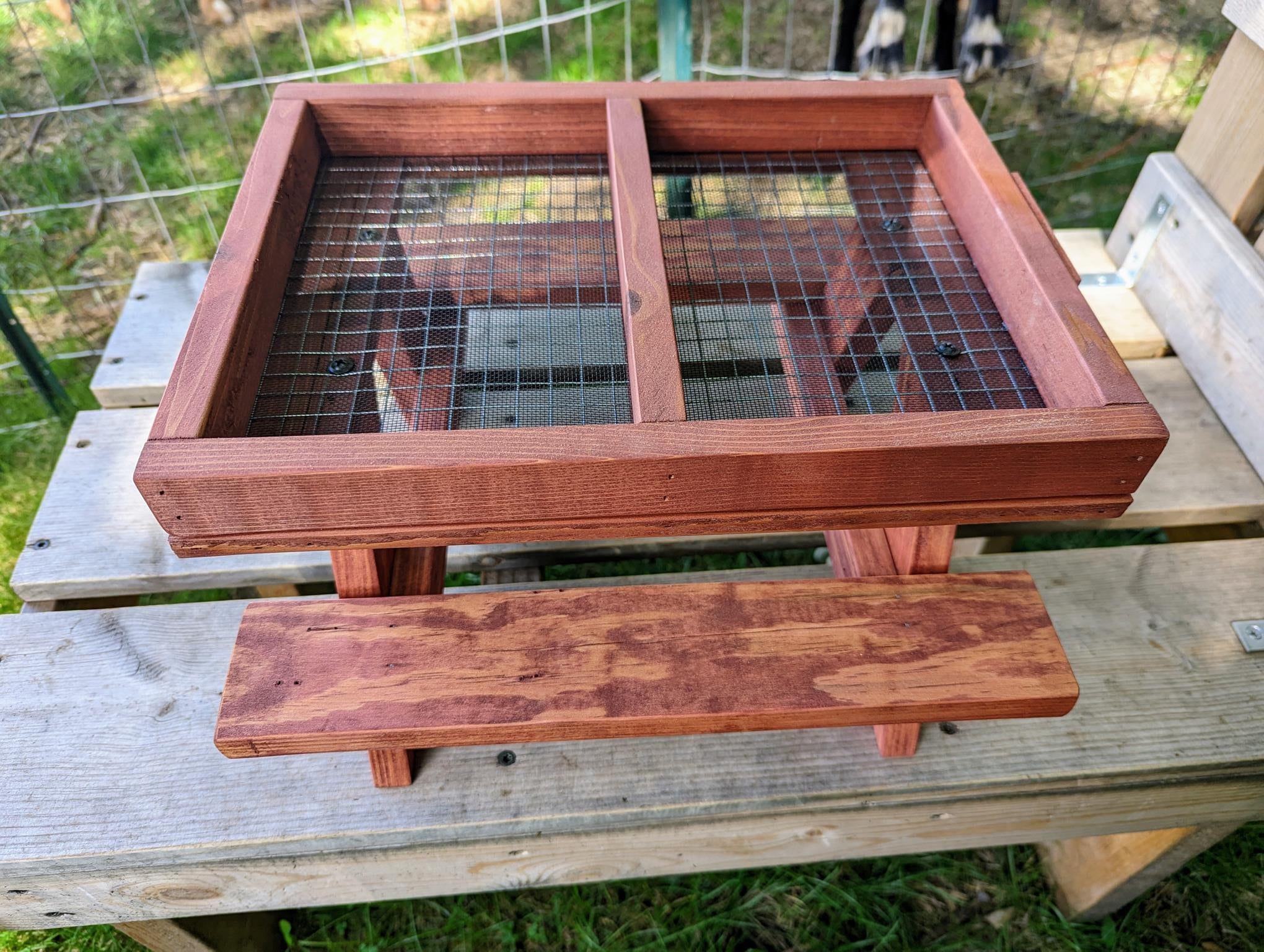 Wooden Bird Feeder Picnic Table: Large Rustic Ground Feeder - Etsy
