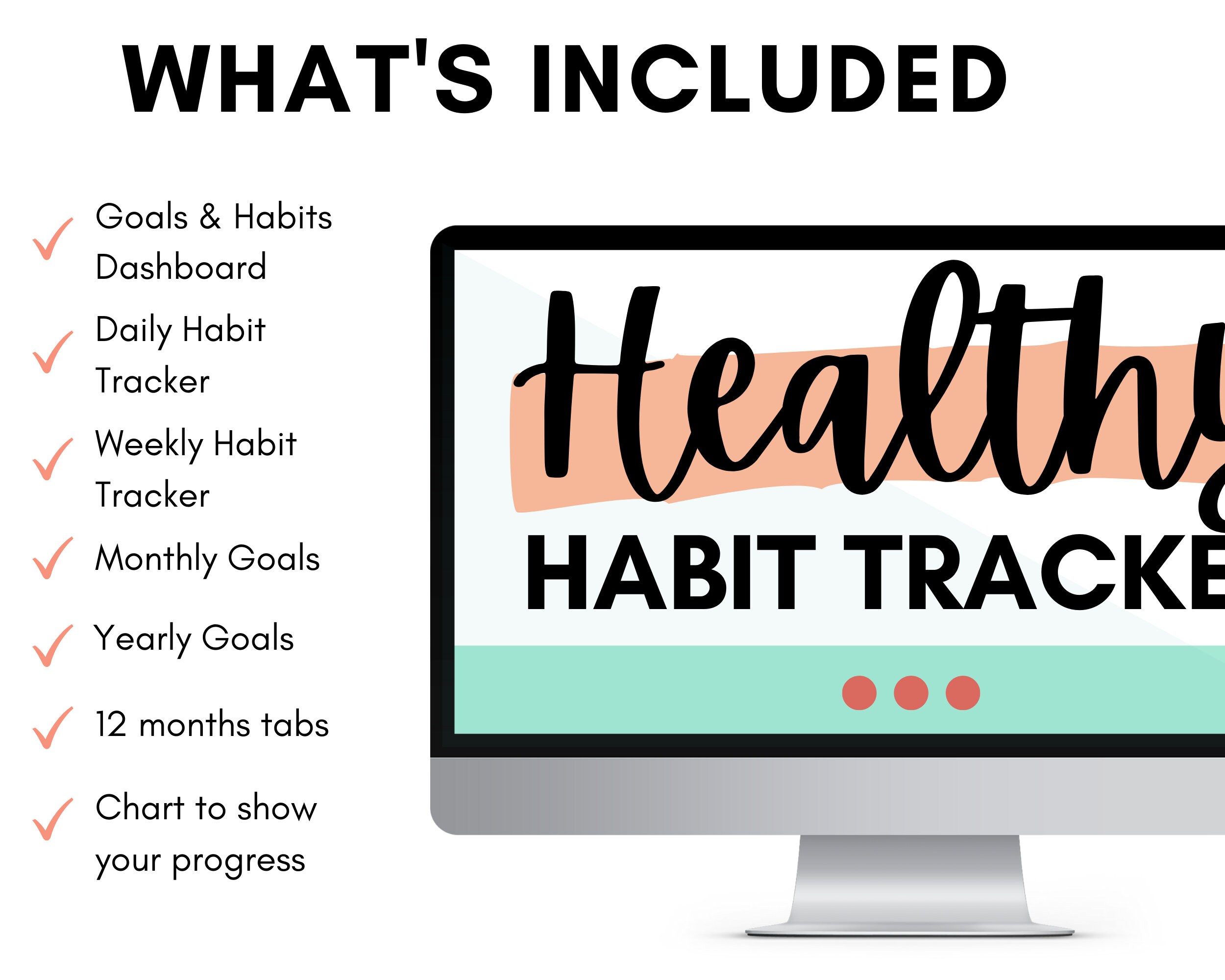 Keto Habit Tracker Spreadsheet, Monthly Goal Planner (digital Download ...