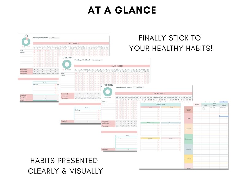 Keto Habit Tracker Spreadsheet, Monthly Goal Planner (digital Download ...