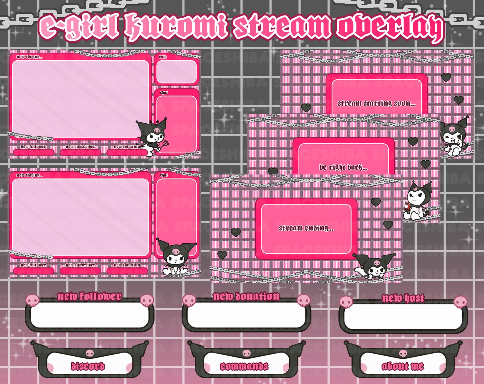 E-girl Y2K Animated Twitch Overlay Stream Package | Etsy