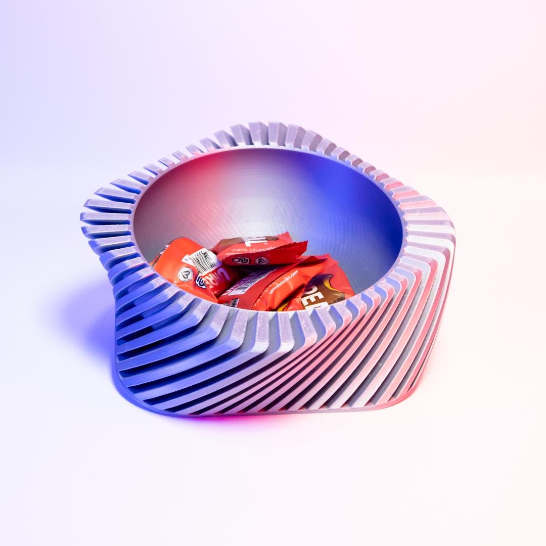 Twisted Cube Bowl – Modern 3D Printed Bowl, Unique Design, Geometric ...