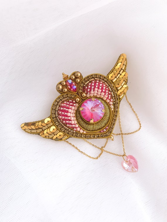 Sailor Moon Brooch Crisis Moon Compact Cosmic Heart Compact Etsy