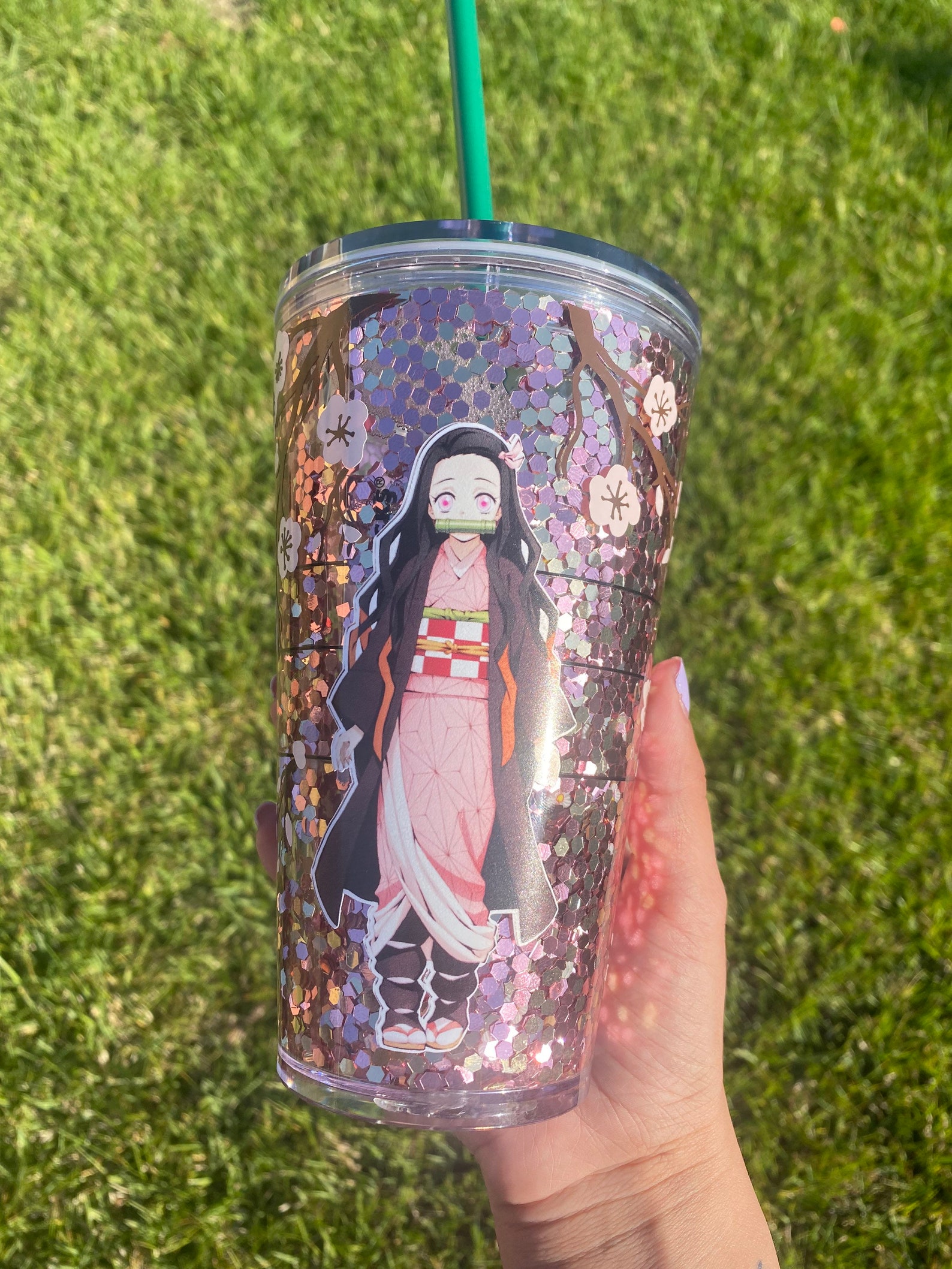 Demon Slayer Starbucks Glitter Cup Demon Slayer Starbucks | Etsy