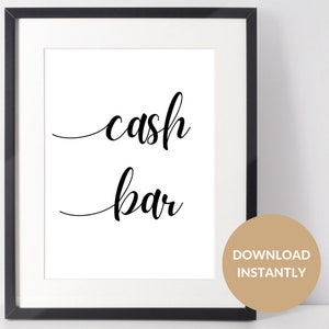 Cash Bar Sign. A Sign for Your Next Gathering Let Guest Know They Need ...