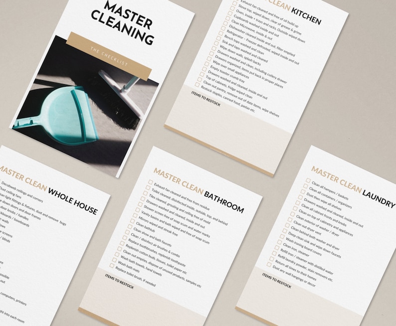 Master Cleaning Checklist, Room by Room Chores, Home Cleaning Schedule ...