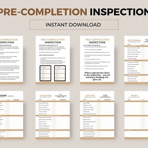 Pre-completion Inspection Checklists. House Inspection Plan ...