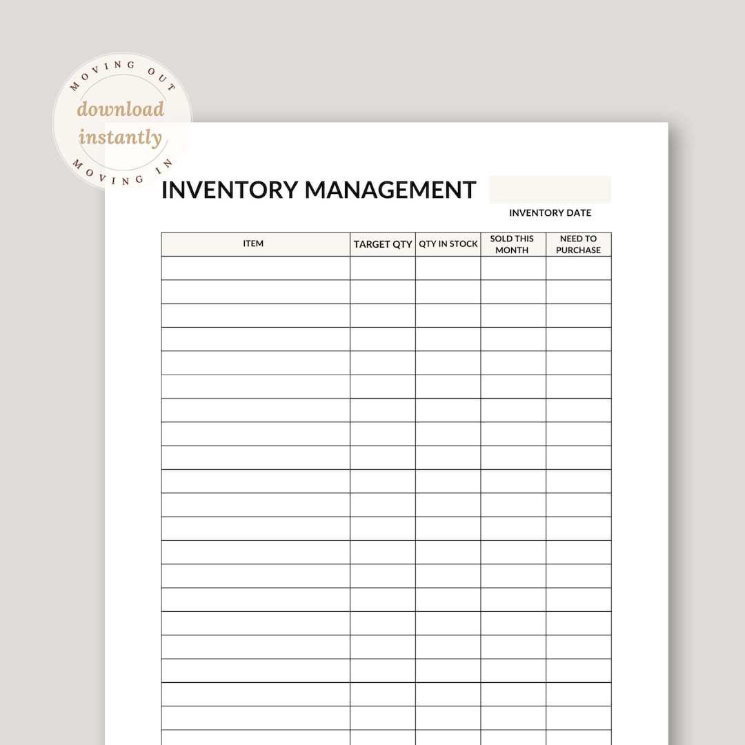 Inventory Management Tracker, Inventory Management Form, Stocktake ...