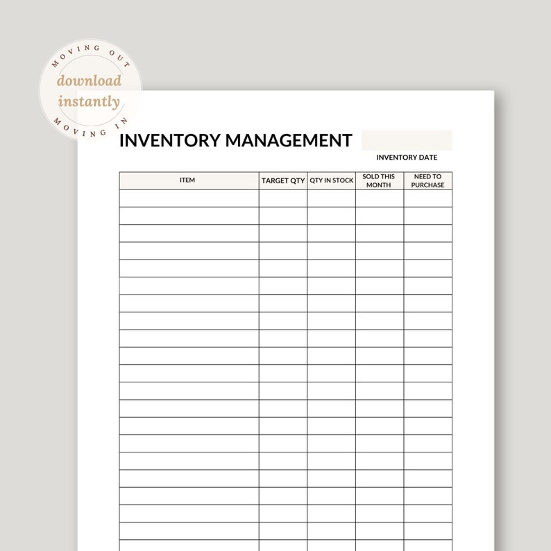Inventory Management Tracker, Inventory Management Form, Stocktake ...