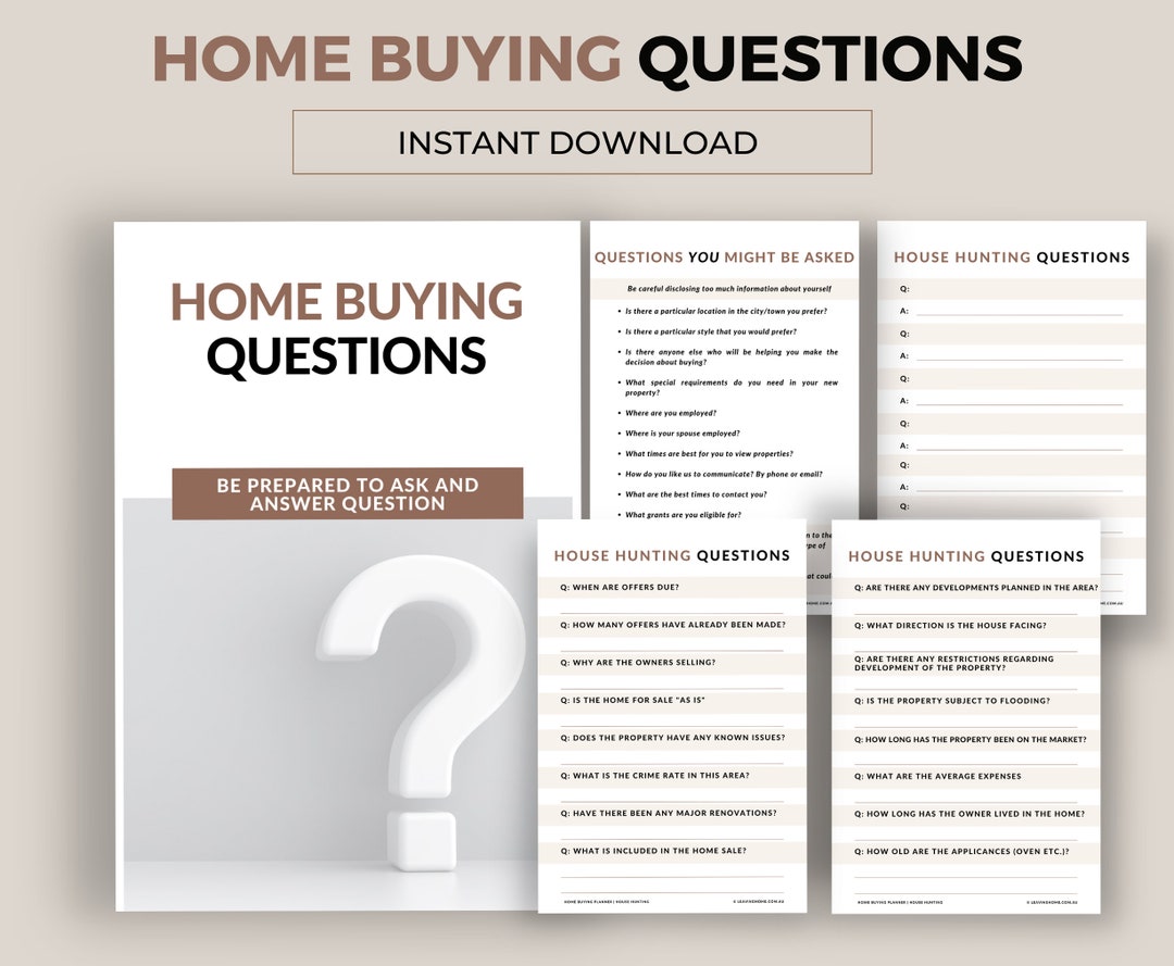 Home Buying Questions Printable | What to Ask at Open House | Property ...