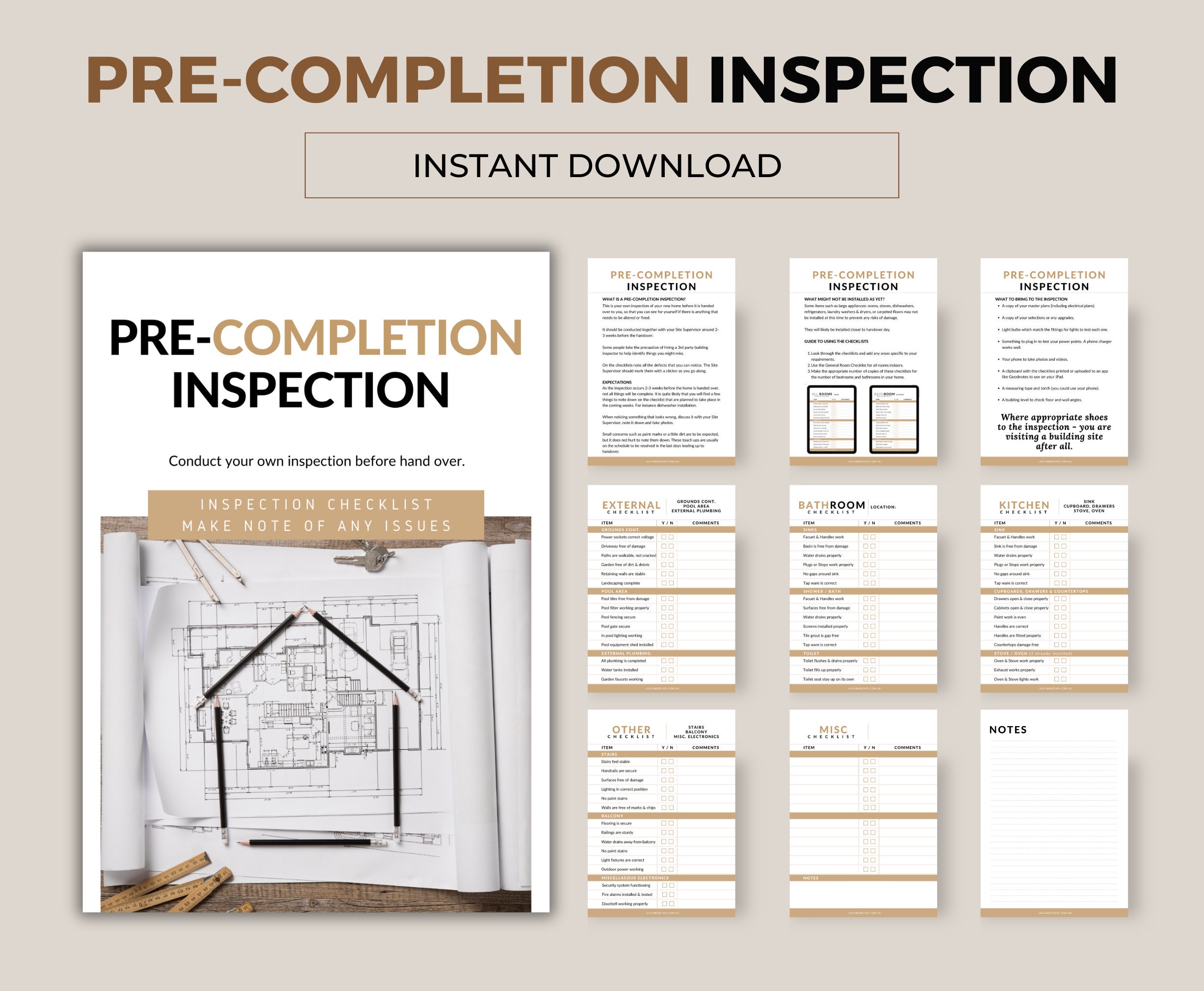 Pre-completion Inspection Checklists. Walkthrough Inspection Checklist ...