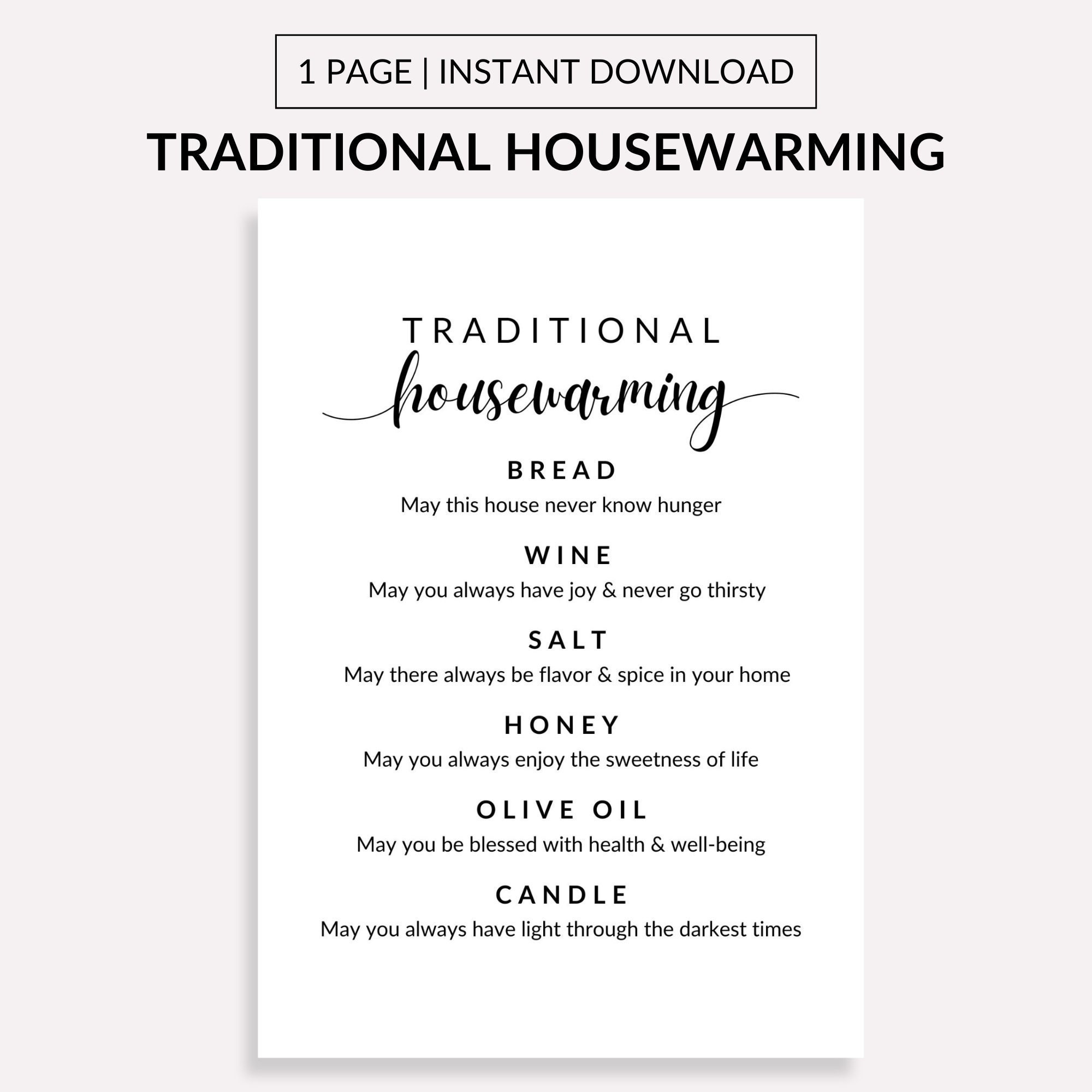 Traditional Housewarming Printable
