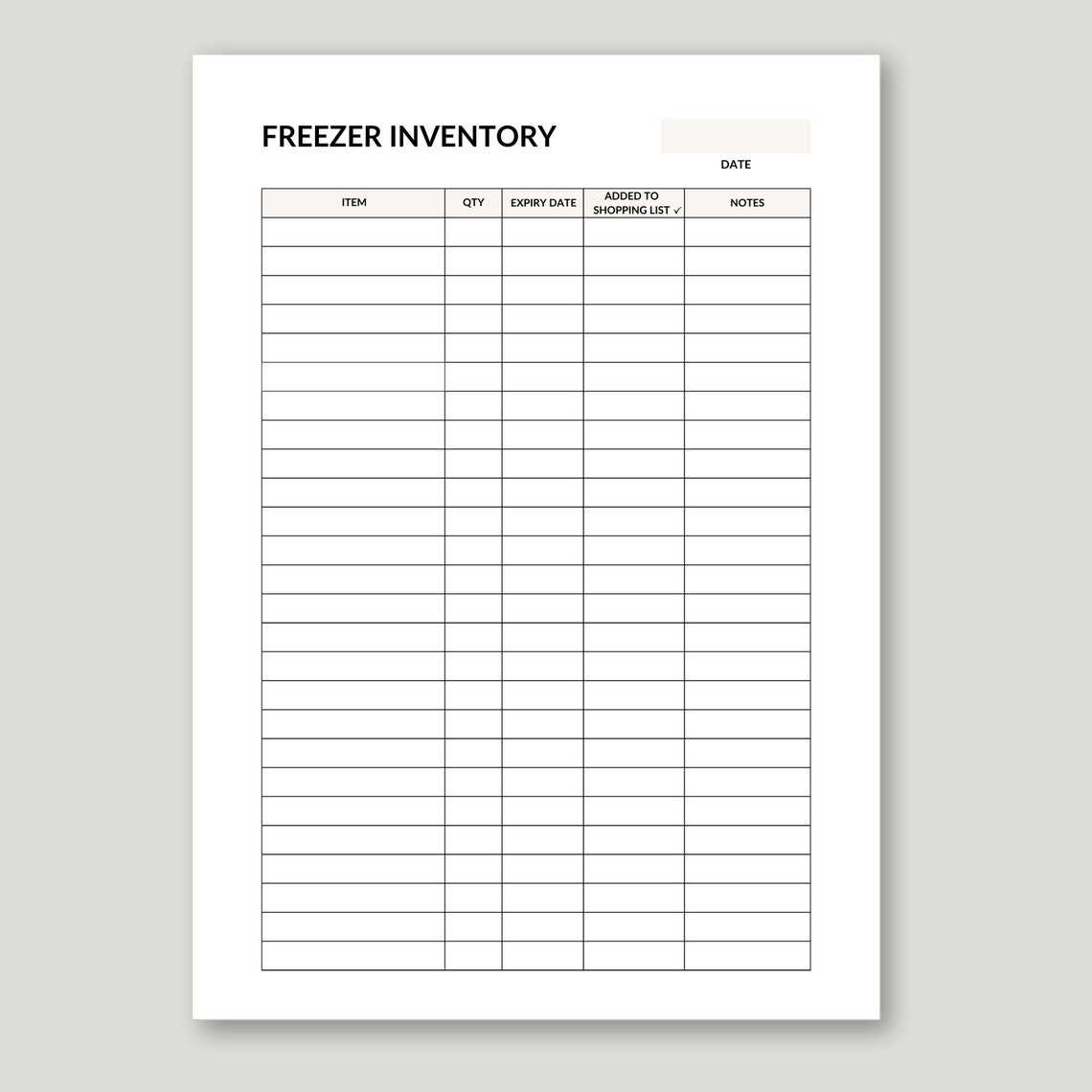 Kitchen Inventory Form. Inventory Tracker, Pantry Organization, New ...