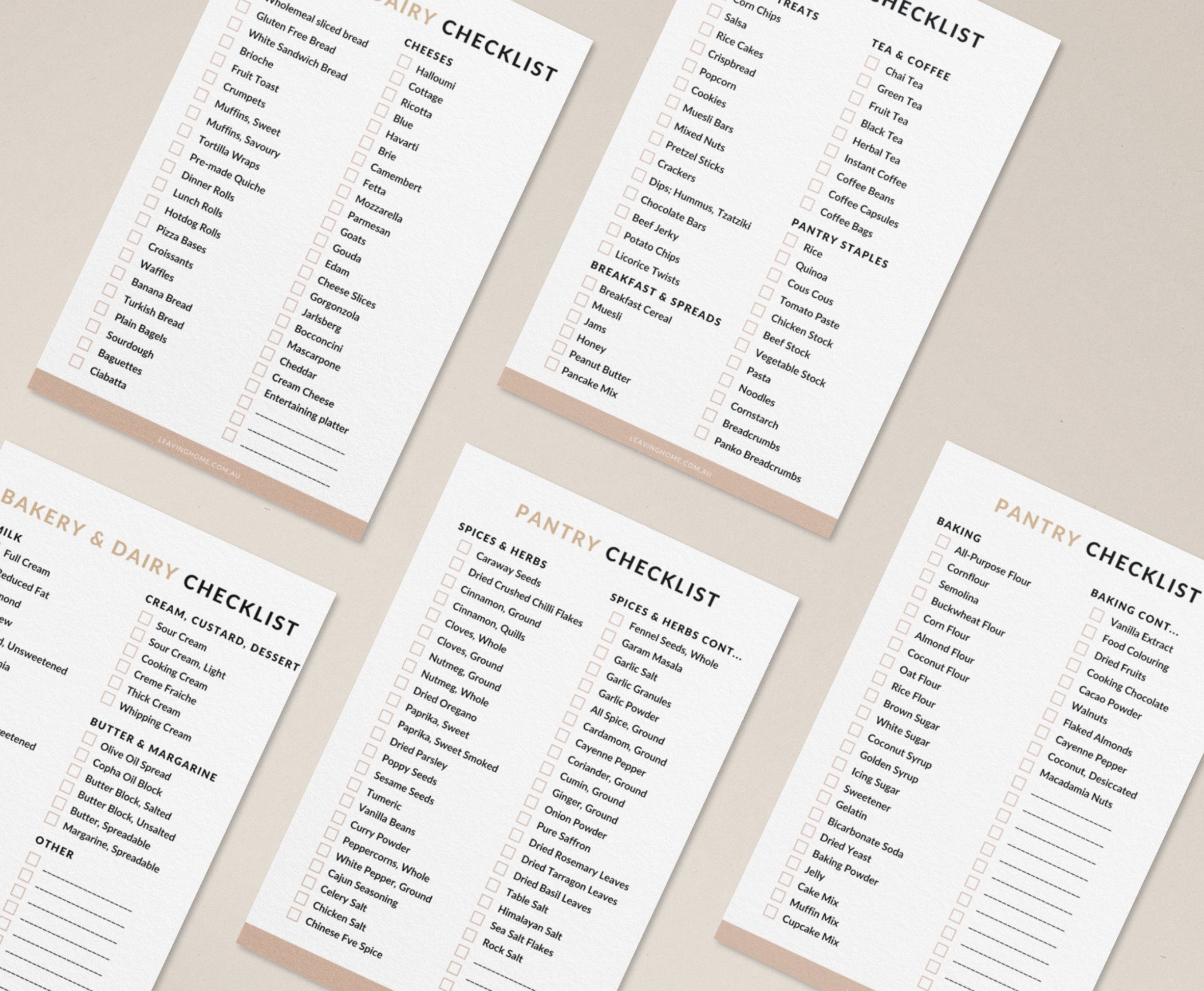 Master Grocery List. Includes Pantry, Fridge and Household Supplies ...