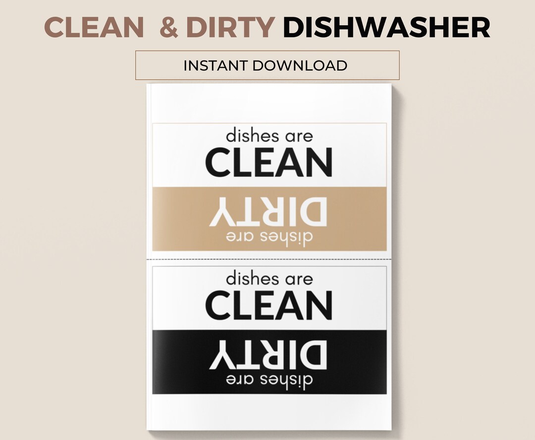 Dishwasher Clean Dirty Sign Printable | Kitchen Dishwasher Flip Sign ...