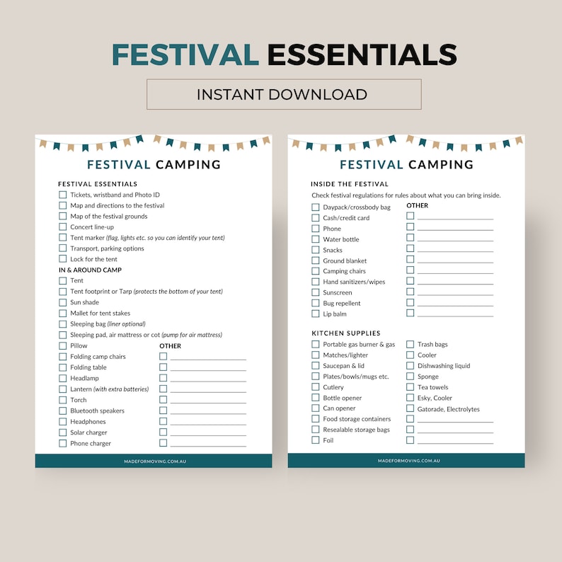 Ultimate Festival Camping Checklist, Camping Essentials Checklist, Tips ...